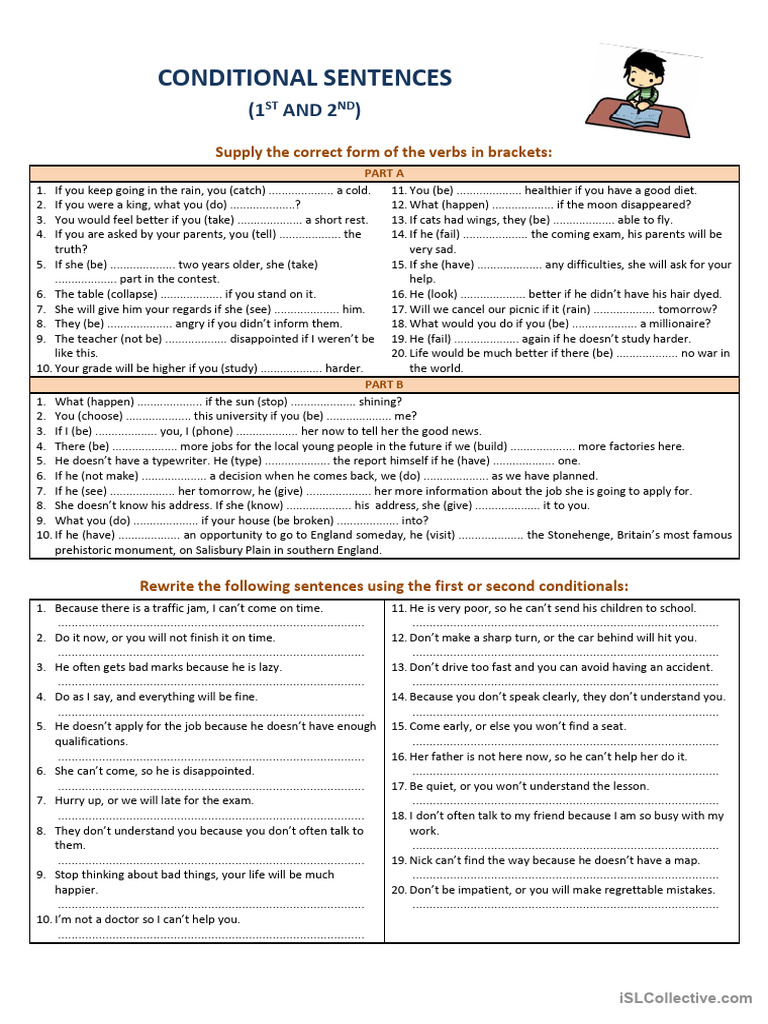 Conditional Sentences Practice Worksheet | PDF | History