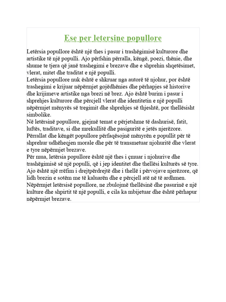 Ese Per Letersine Popullore3333 | PDF