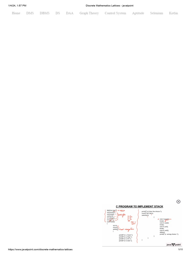 Discrete Mathematics Lattices | PDF | Mathematical Logic | Abstract Algebra