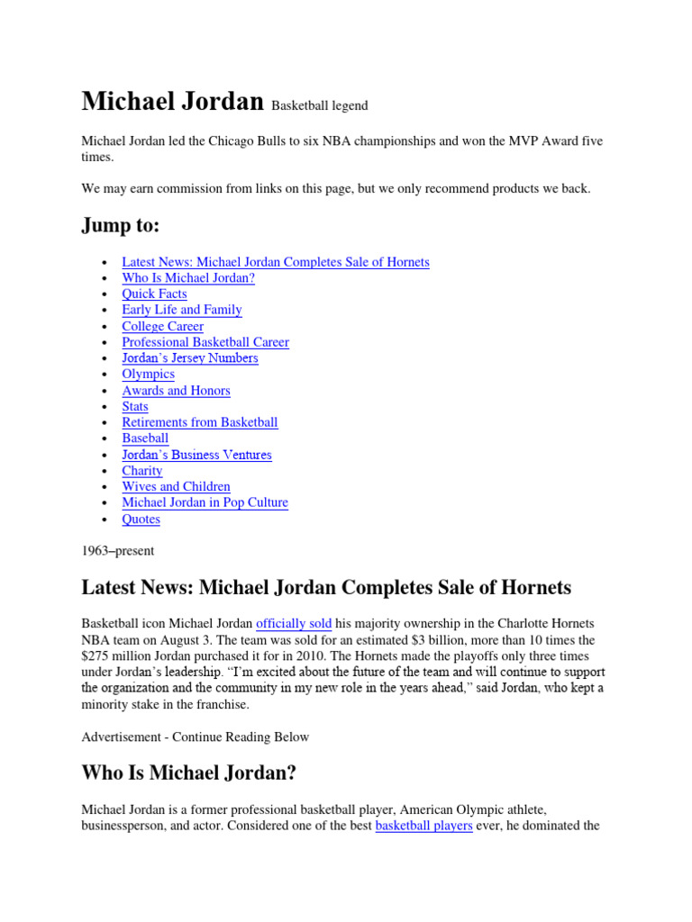 Michael Jordan Basketball Legend | PDF | Chicago Bulls | Nascar