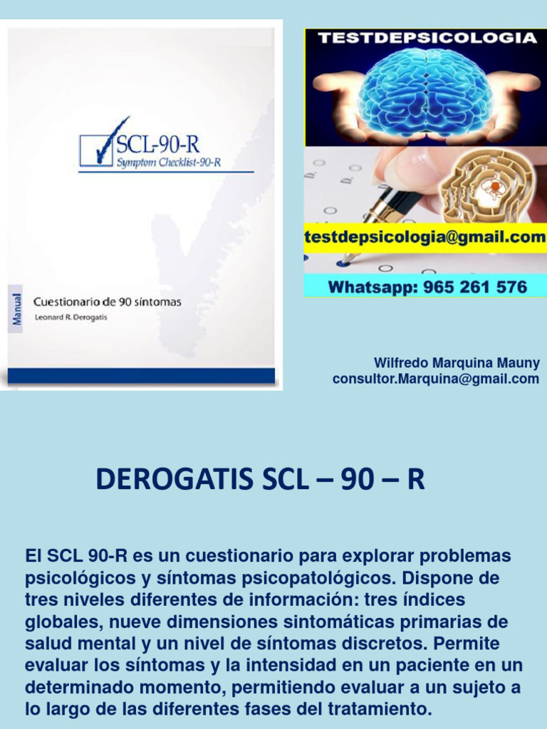 Derogatis SCL - 90 - R | PDF | Ansiedad | Trastorno depresivo mayor