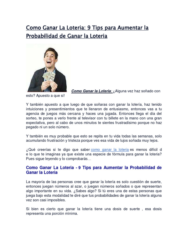 Como Ganar La Loteria | PDF | Lotería