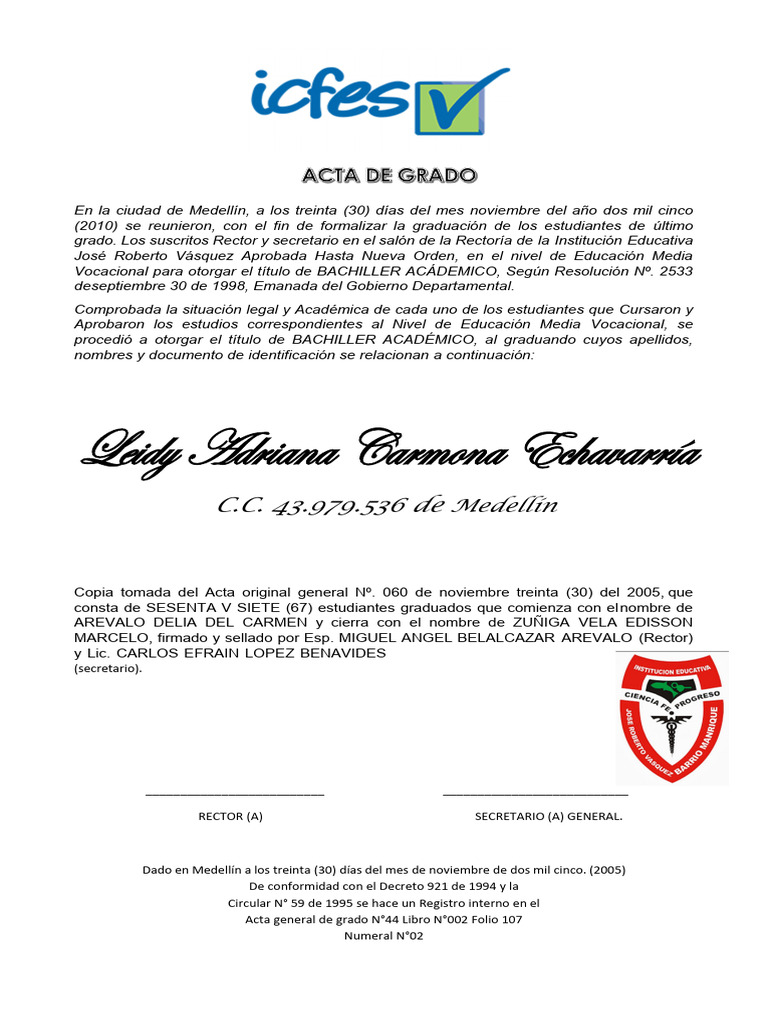 ACTA DE GRADO JOSE R - Signed - Signed | PDF