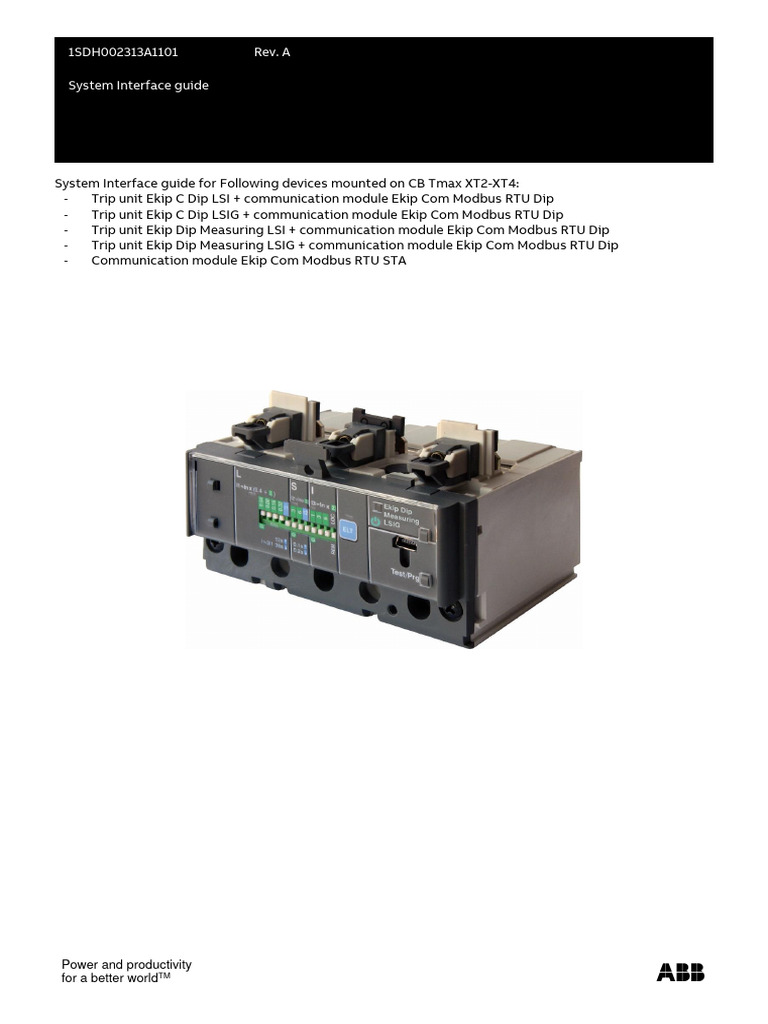 1SDH002313A1101-System Interface XT2-XT4 With Ekip Com Modbus RTU Dip ...
