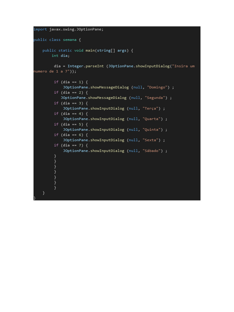 Semana Void Int: Import Public Class Public Static | PDF