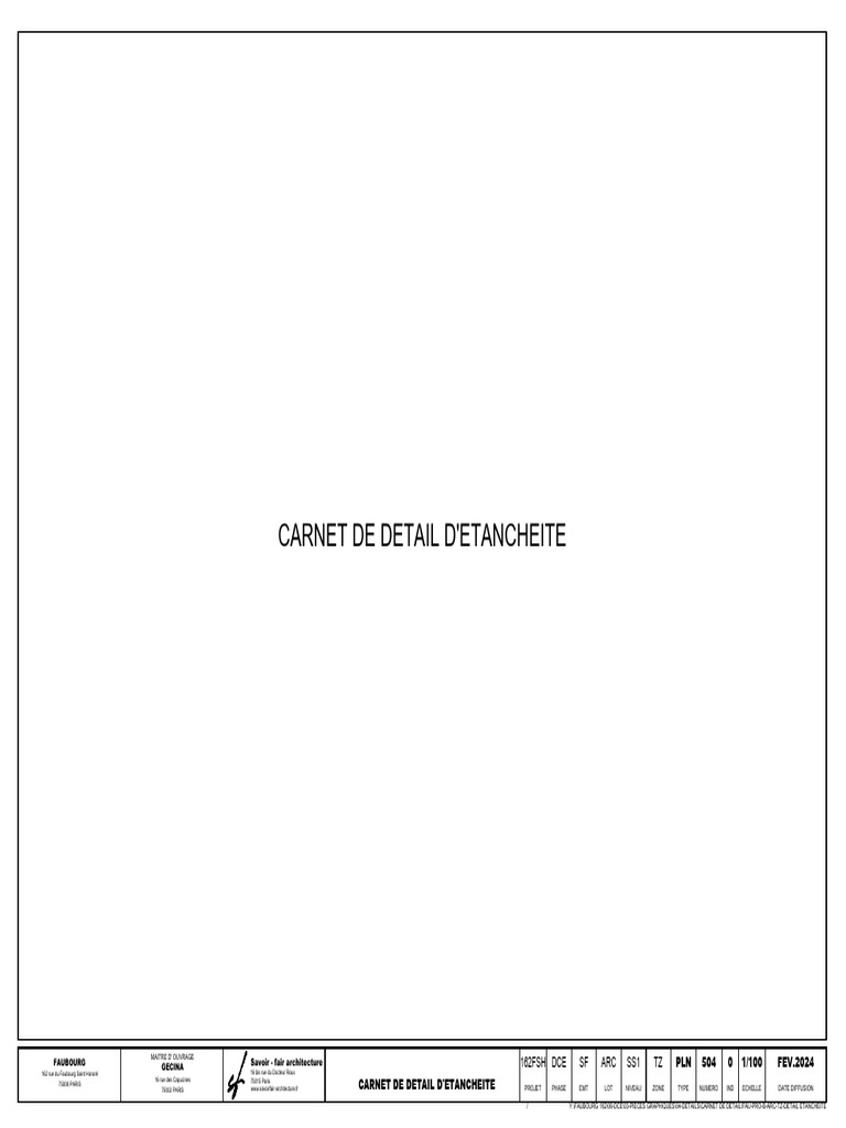 Carnet de Détails d'Étanchéité Architecturale | PDF