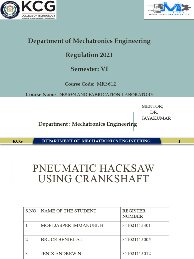 Hacksaw.... Revised | PDF | Actuator | Mechanical Engineering