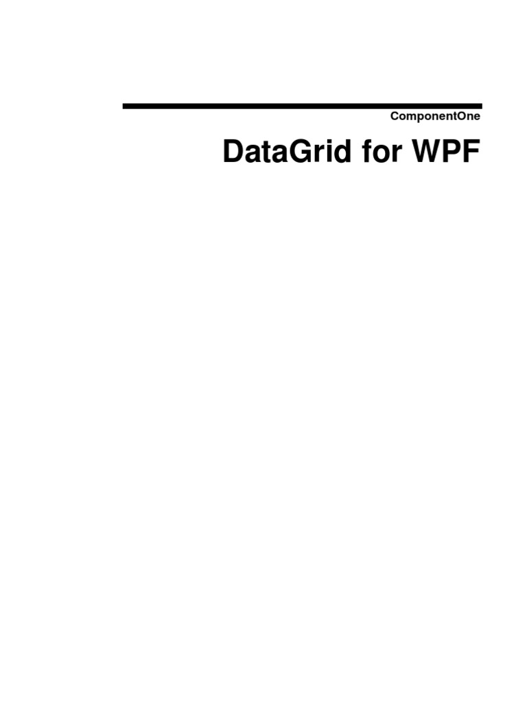 C1 WPF Datagrid Ion | Download Free PDF | Extensible Application Markup Language | Windows ...