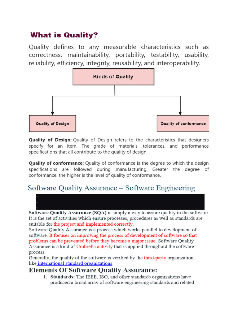 What Is Quality?: Software Quality Assurance - Software Engineering ...