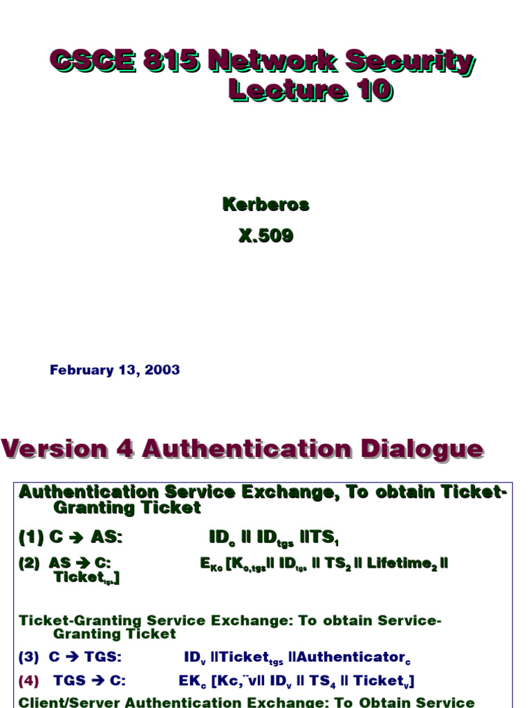 CSCE 815 Network Security CSCE 815 Network Security | Download Free PDF | Public Key Certificate ...