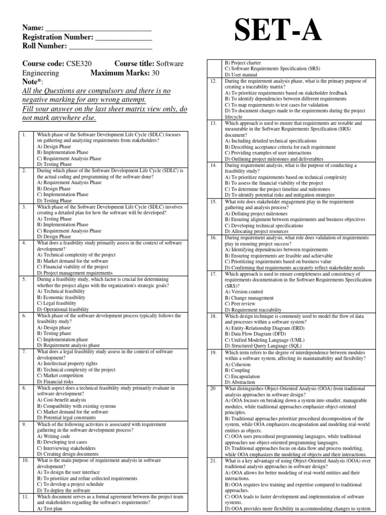 Set 1 | PDF | Software Development Process | Feasibility Study