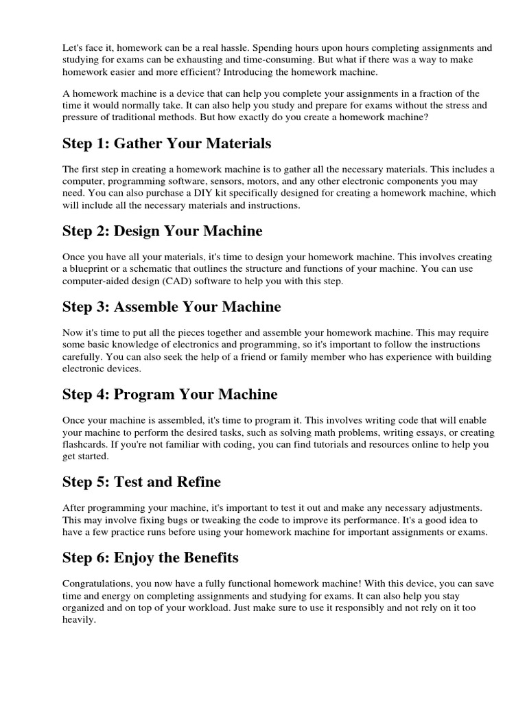 How To Make A Machine That Does Your Homework | PDF | Printed Circuit ...