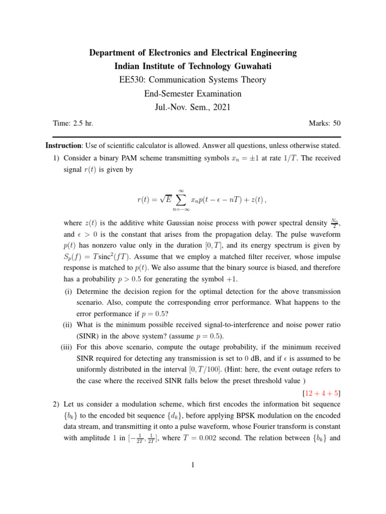 End_Sem_EE530 | PDF | Modulation | Signal Processing