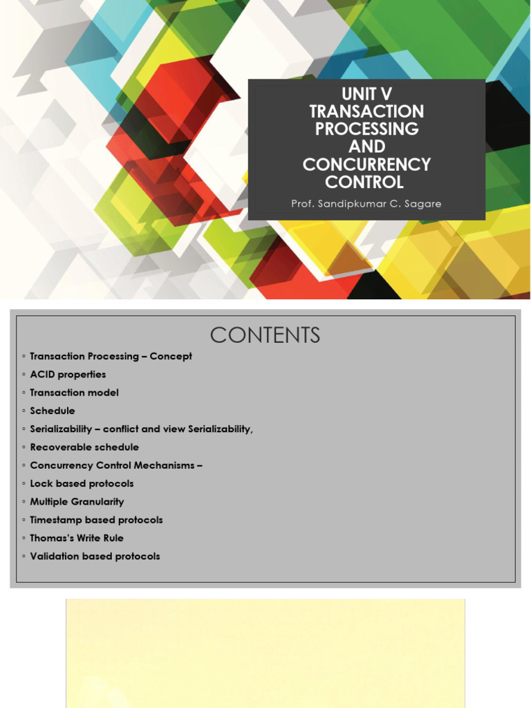 Unit5 Transaction Processing And Concurrency Control Pdf Database Transaction Acid