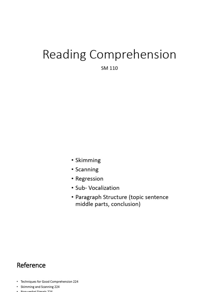 Session 7 Reading Comprehension | PDF | Reading Comprehension | Speed Reading