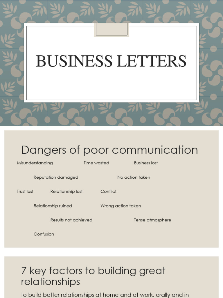 Section 6 Business Letters | PDF | Communication | Credibility
