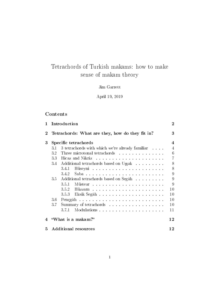 Turkish Tetrachords | PDF | Musical Scales | Melody