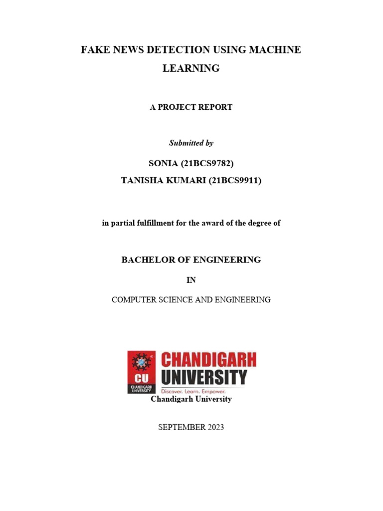 Fake News Final Report | PDF | Machine Learning | Dependent And Independent Variables