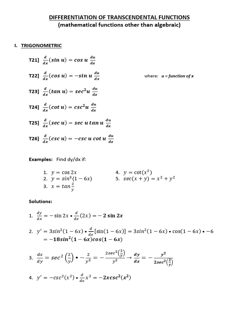 MODULE 6 - DERIVATIVES OF TRIGONOMETRIC FUNCTIONS | PDF | Mathematical Objects | Abstract Algebra