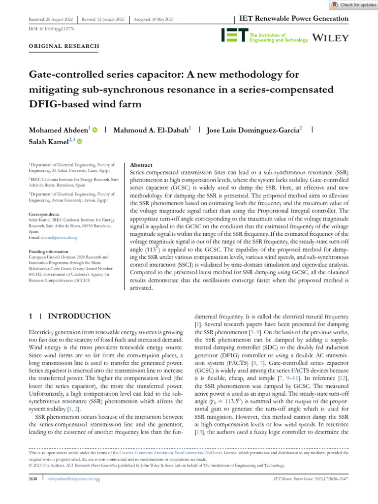 IET Renewable Power Gen - 2023 - Abdeen - Gate Controlled Series ... IET Renewable Power Gen - 2023 - Abdeen - Gate Controlled Series ...