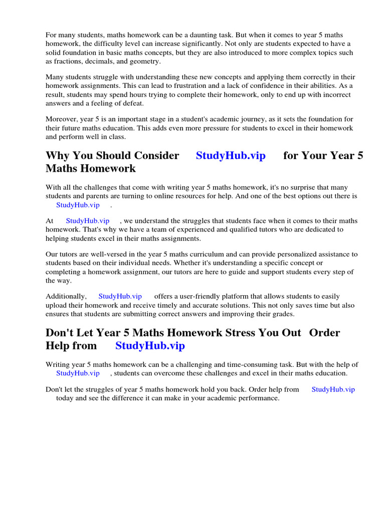 Year 5 Maths Homework Tes | Download Free PDF | Worksheet | Homework