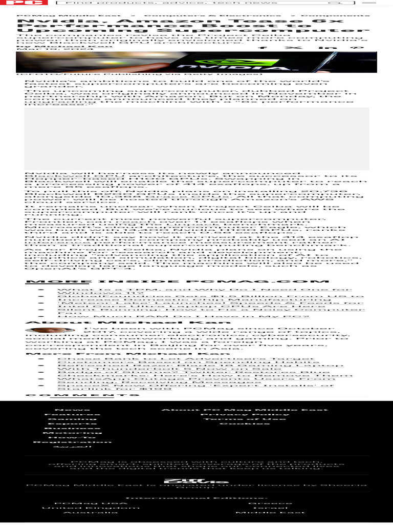 Nvidia, Amazon Tease 6x Performance Boost To Upcoming Supercomputer | PDF | Supercomputer ...