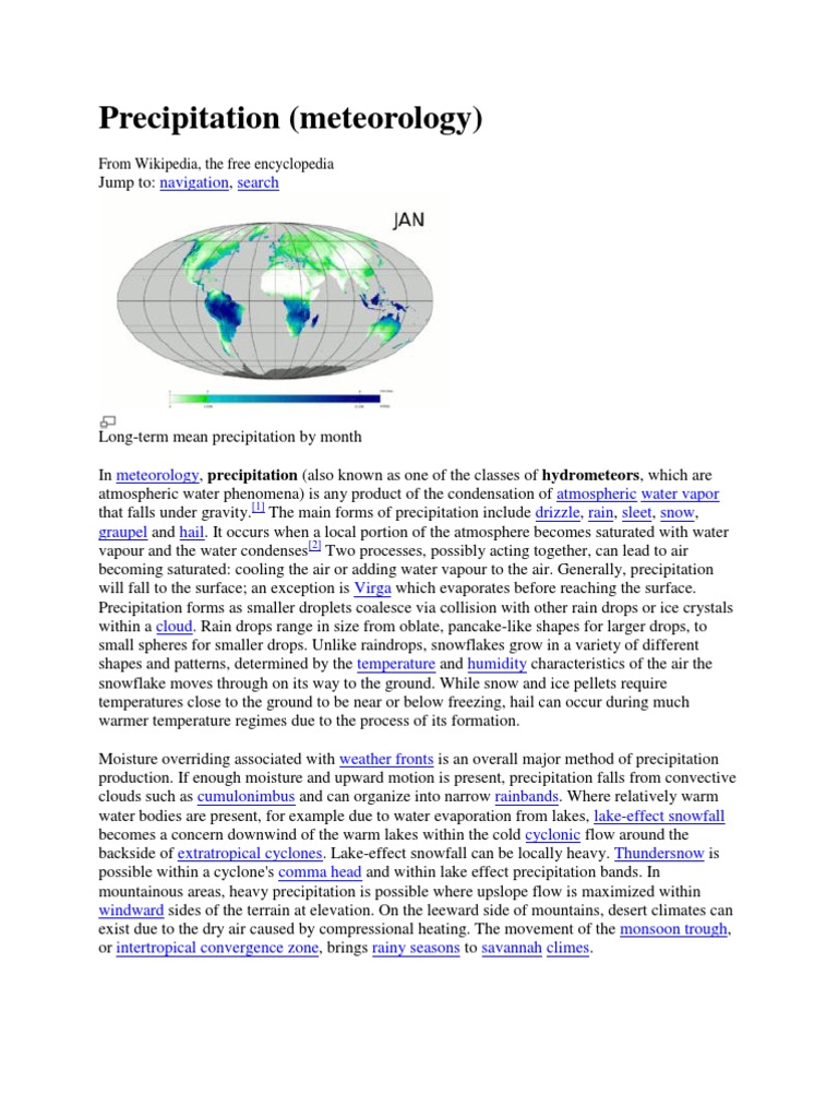 Precipitation (Meteorology) : From Wikipedia, The Free Encyclopedia ...