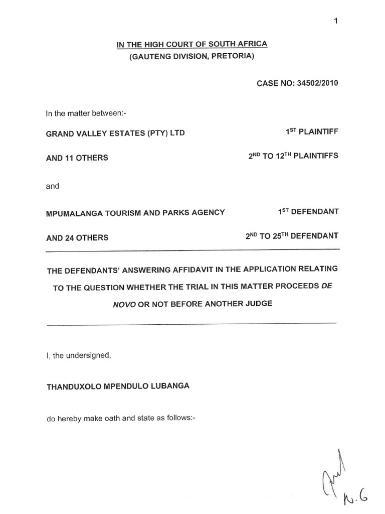 Answering Affidavit | PDF