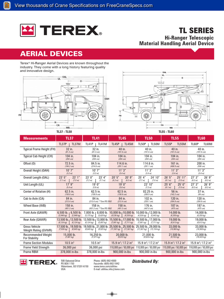 Terex Hi Ranger TL37 MH | PDF | Vehículos | Tecnología de vehículos