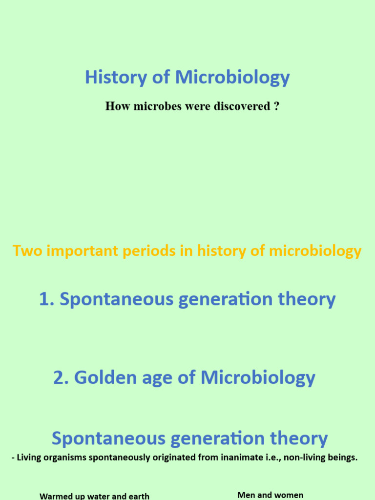 History of Microbiology: How Microbes Were Discovered ? | PDF ...