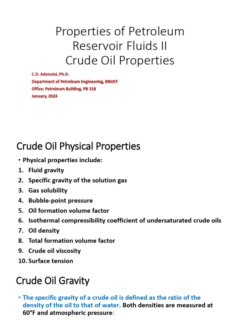 5.Properties of Petroleum Reservoir Fluids II | PDF | Density | Gases