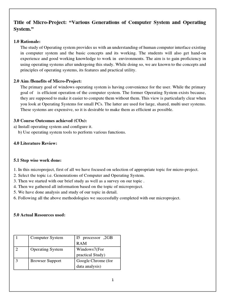 Operating System Microproject | PDF | Operating System | Linux Operating System Microproject | PDF | Operating System | Linux