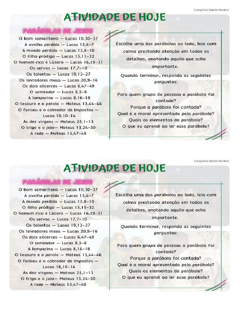 Atividade Sobre As Parabolas | PDF