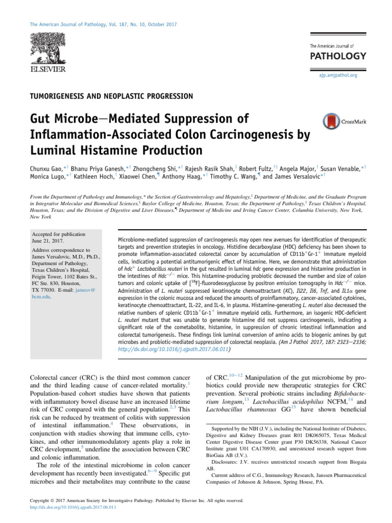 Gut Microbe Emediated Suppression of in Ammation-Associated Colon ...