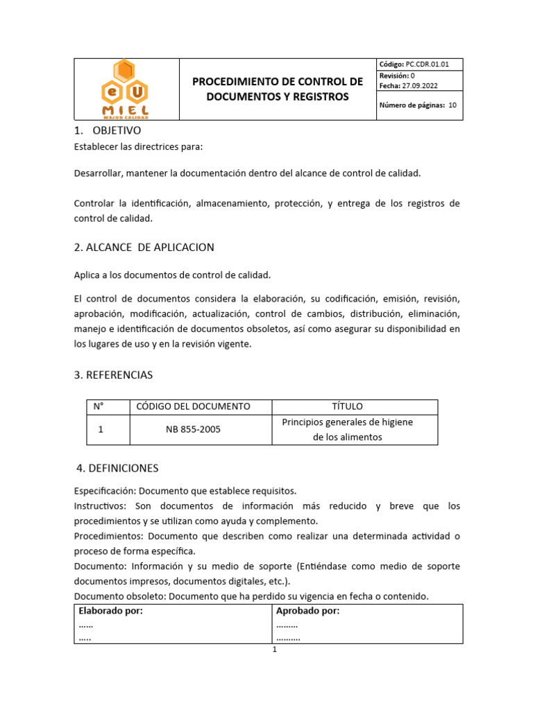 PROCEDIMIENTO DE CONTROL DE DOCUMENTOS | PDF | Business