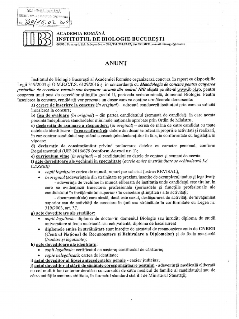 Anunt CS II 2023.02.15 | PDF
