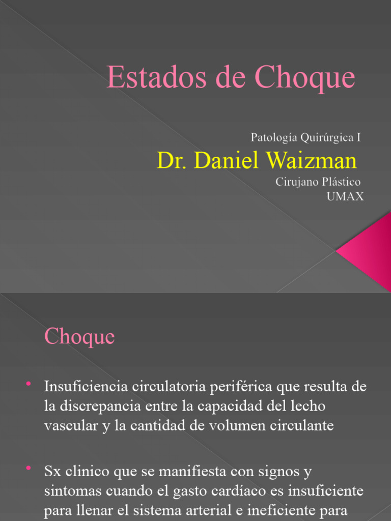 Estados de choque | PDF | Choque (circulatorio) | Homeostasis