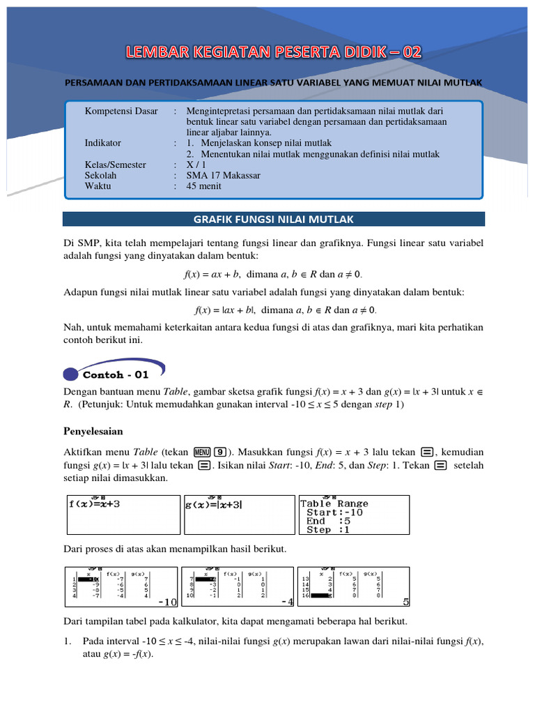 LEMBAR AKTIVITAS 2_Grafik Nilai Mutlak | PDF