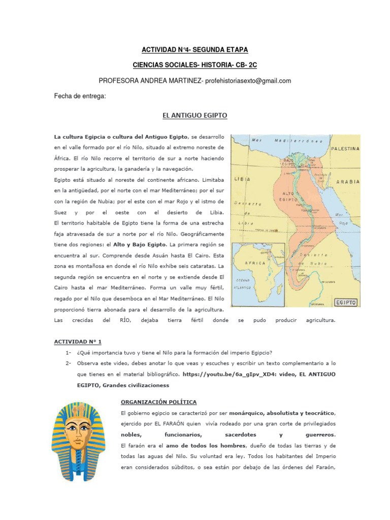 Actividad N°4 CB HISTORIA 2C SEGUNDA ETAPA | PDF | Antiguo Egipto ...