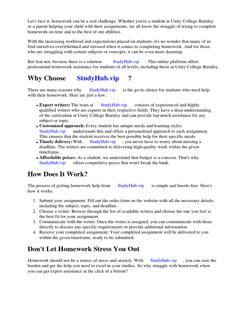 Unity College Burnley Homework | PDF | Curriculum | Http Cookie