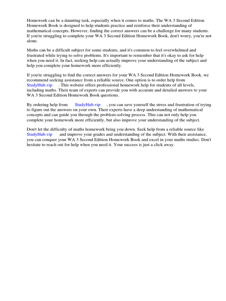 Maths For Wa 3 Second Edition Homework Book Answers | PDF | Homework ...