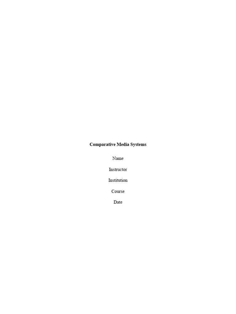 Comparative Media Systems | Download Free PDF | Media (Communication ...