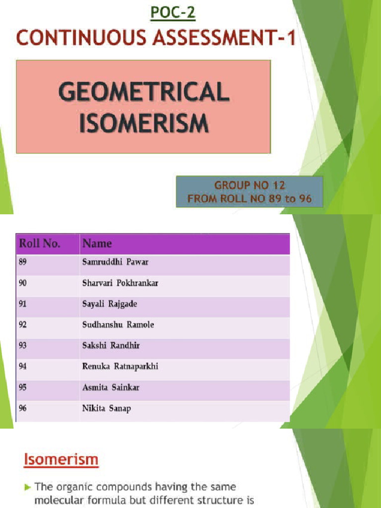 Geometrical Isomerism 111111111 | PDF