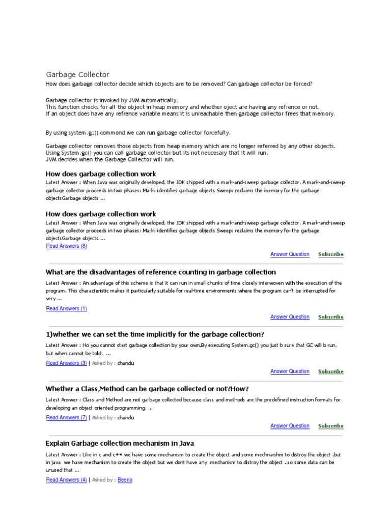 Garbage Collector | PDF | Java (Programming Language) | Programming Paradigms