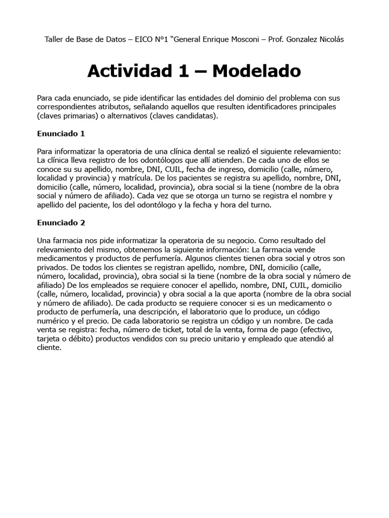 Actividad 1 - Modelado | PDF