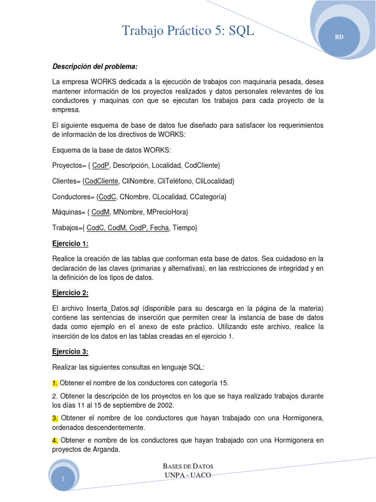 TP5 -SQL | PDF | SQL | Datos