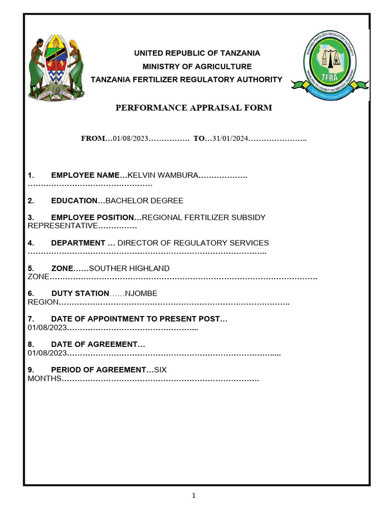 Performance Appraisal For Rsrp-1 | PDF | Subsidy | Economies