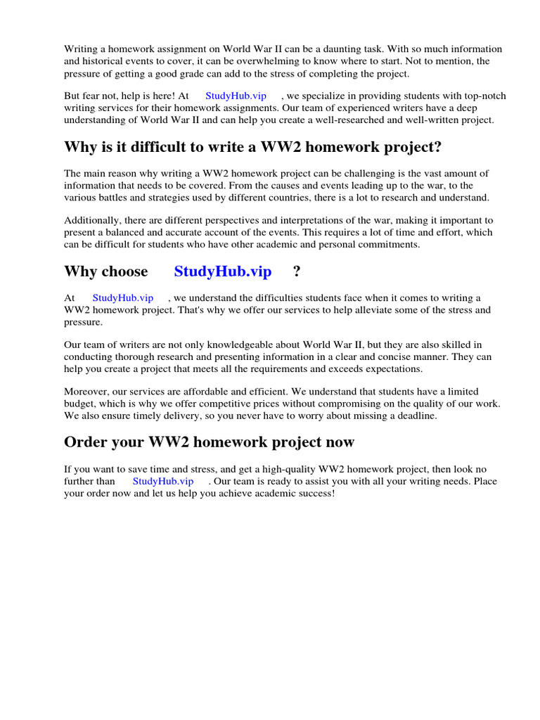 Ww2 Homework Project | PDF | World War II | The Blitz