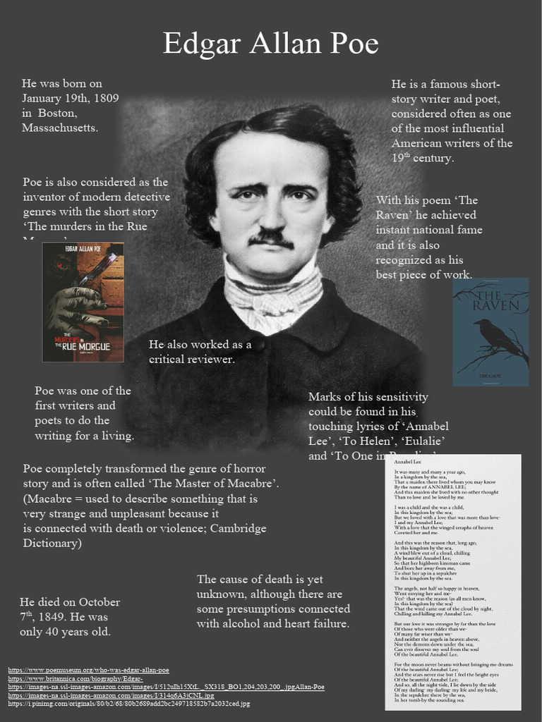 Edgar Allan Poe: Life and Legacy | PDF | Edgar Allan Poe | Poems