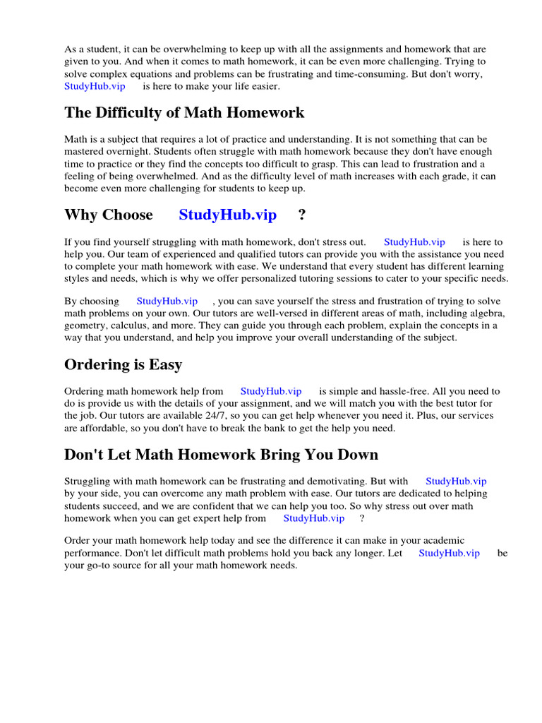 Someone To Do My Math Homework | PDF | Mathematics | Homework